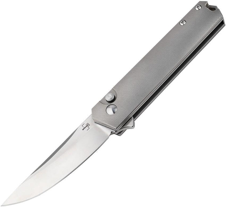 Boker Plus Kwaiken Button Lock Gray Titanium Satin CPM S35VN – Knives.mx