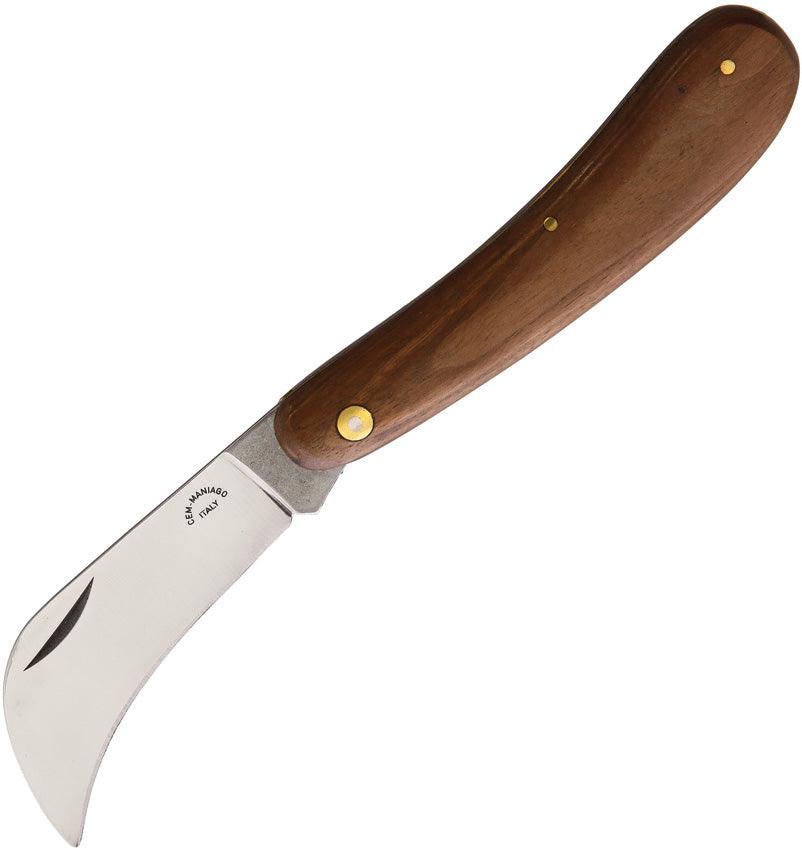 CEM Cutlery Billhook Agriculture Folder Brown Wood Satin Billhook Blad ...