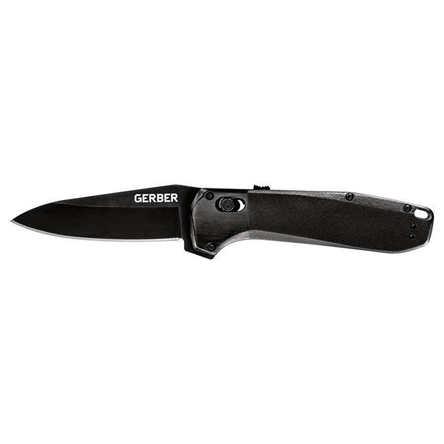 Gerber Highbrow Pivot Lock A/O Black Onyx Aluminum Coated Plain 7Cr17M ...