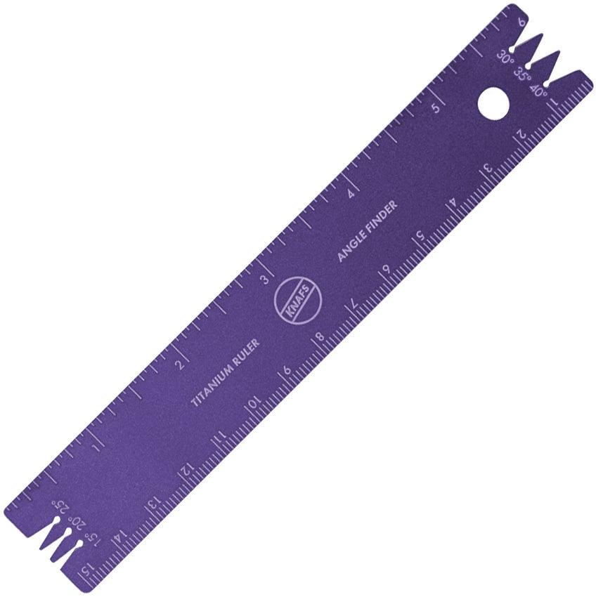 Ruler with Knife Angle Finder Purple Anodized Titanium – Knives.mx