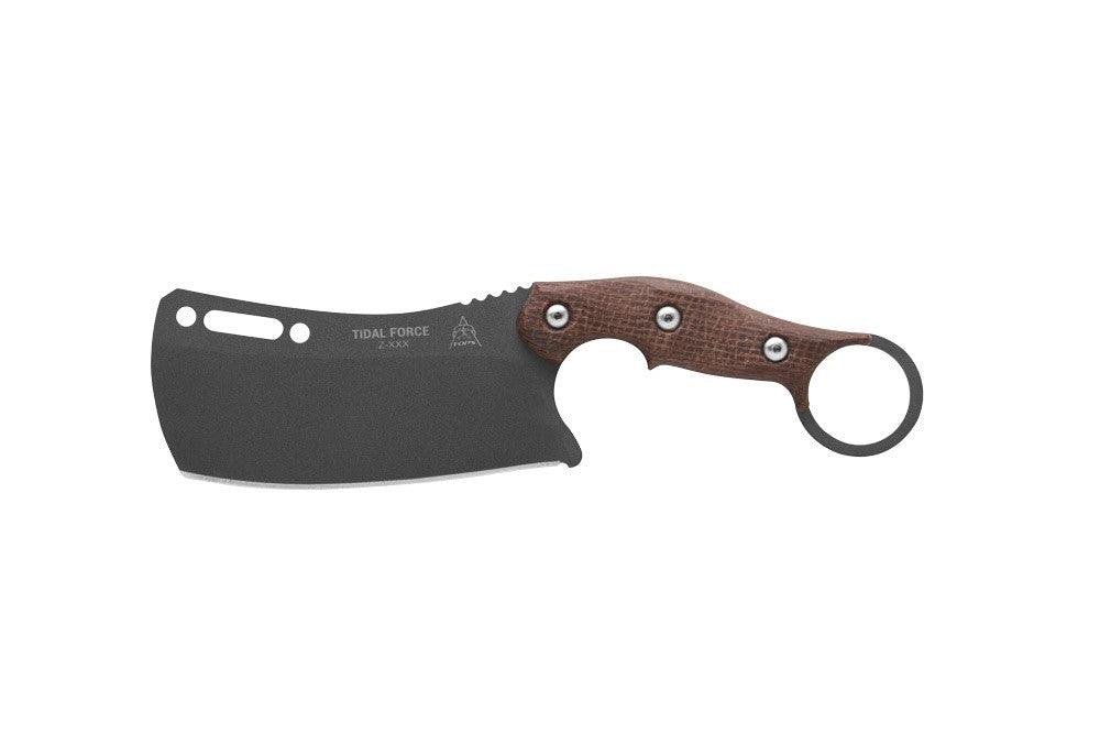 TOPS Knives Tidal Force Cleaver Brown Burlap Micarta Tactical Gray 109 ...